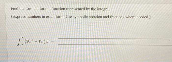 Solved Find the formula for the function represented by the | Chegg.com