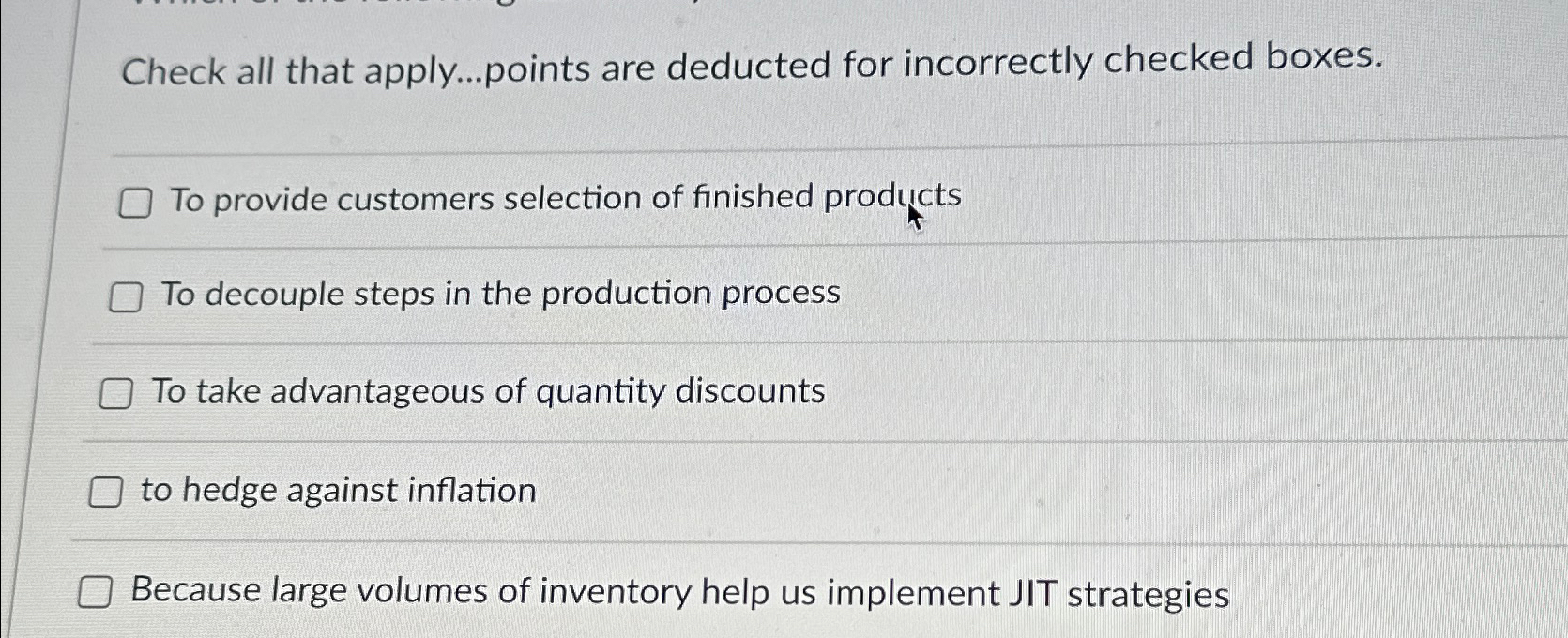 Solved Check all that apply...points are deducted for | Chegg.com