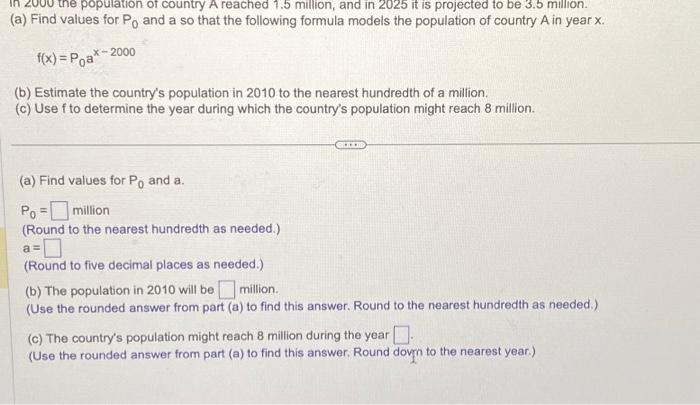 Solved (a) Find values for P0 and a so that the following | Chegg.com