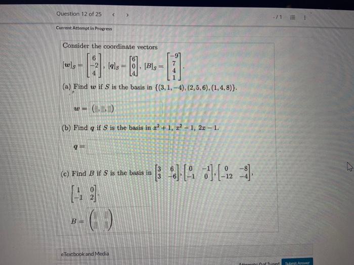 Find the coordinate vector of P relative to the basis | Chegg.com