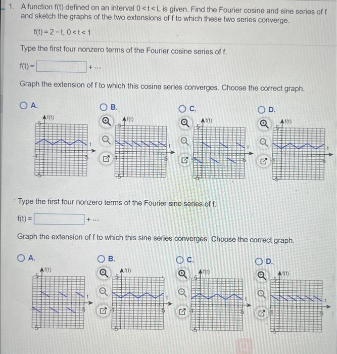 Solved 1. A function f(t) defined on an interval 0 | Chegg.com