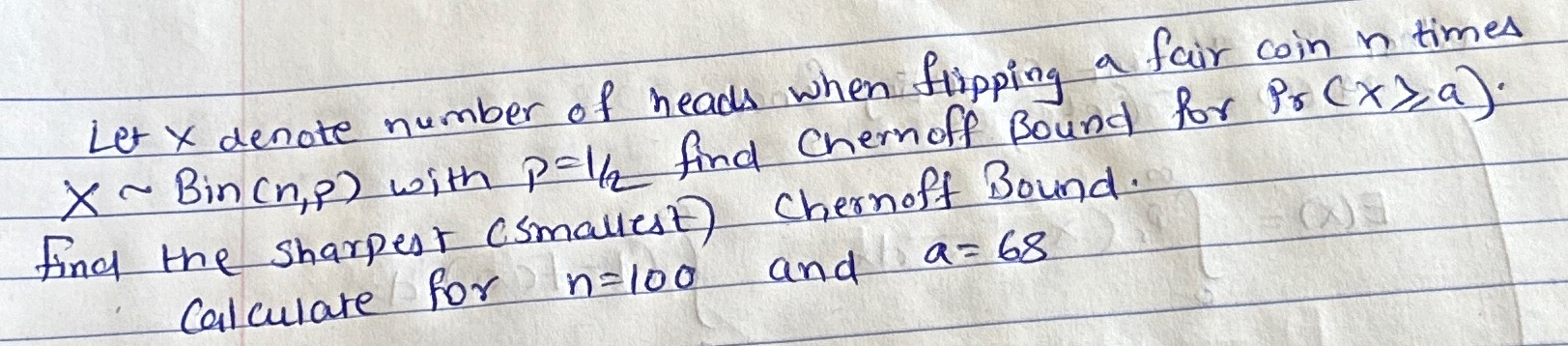 Solved Let x ﻿denote number of heads when flipping a fair | Chegg.com