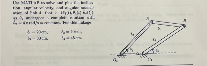 Solved Use MATLAB to solve and plot the inclination, angular | Chegg.com