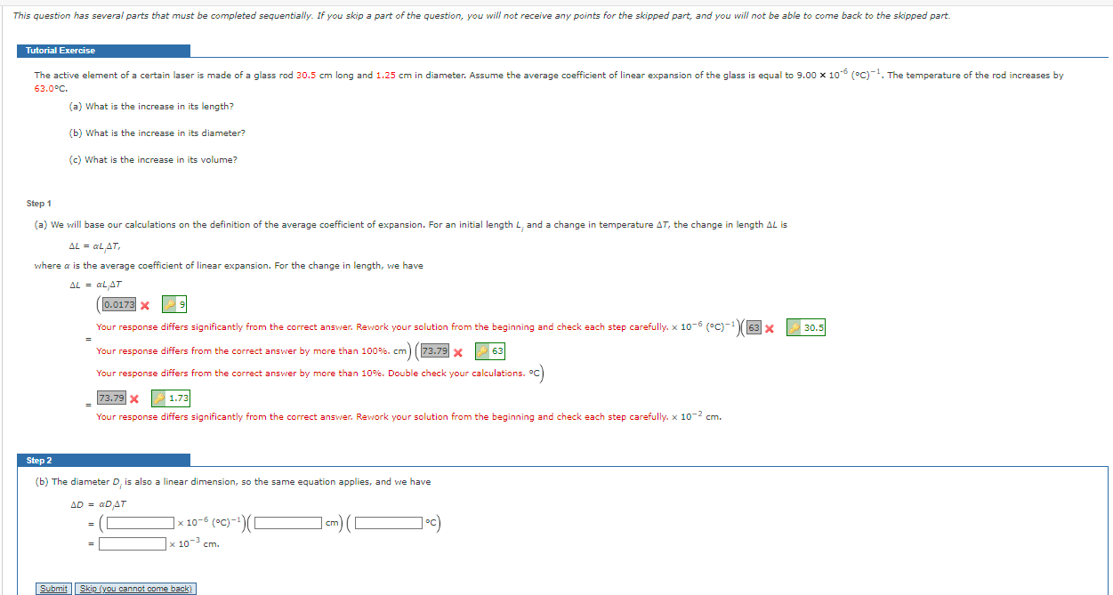 Solved Tutorial Exercise63.0°C.(a) ﻿What is the increase in | Chegg.com