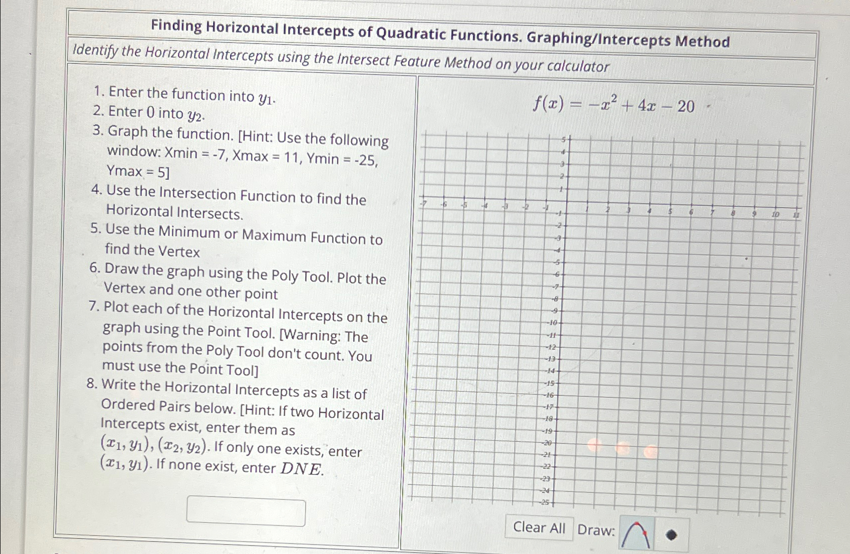 Solved Finding Horizontal Intercepts of Quadratic Functions. | Chegg.com