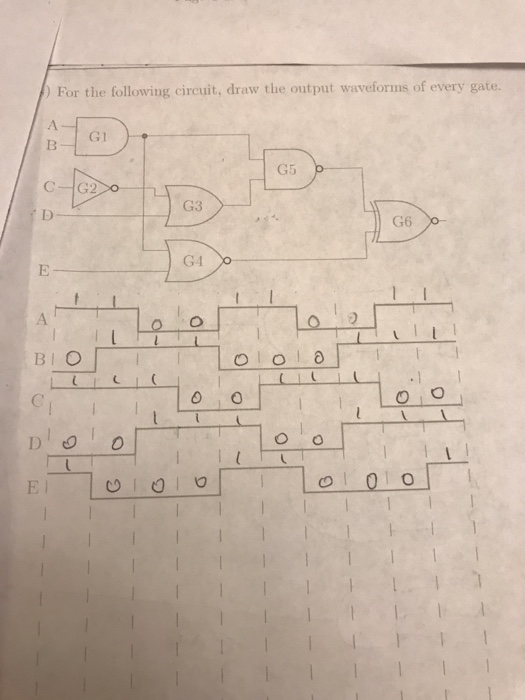 Solved For the following circuit, draw the output waveforms | Chegg.com