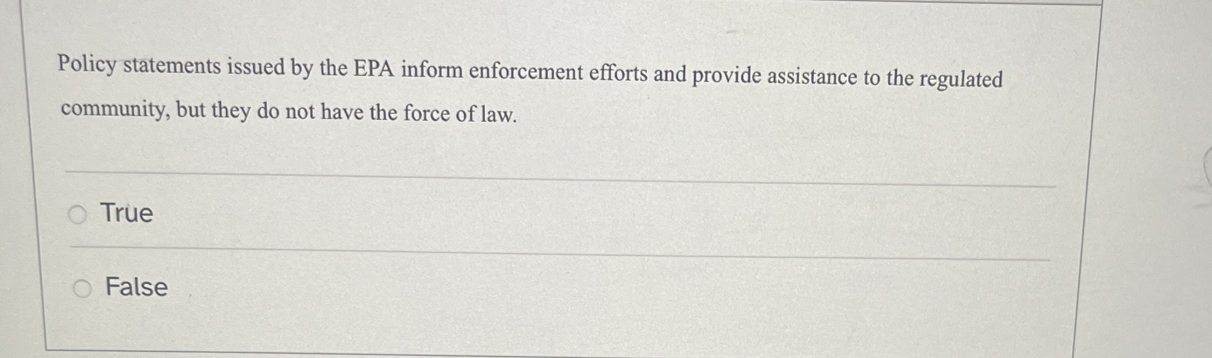 Solved Policy statements issued by the EPA inform | Chegg.com