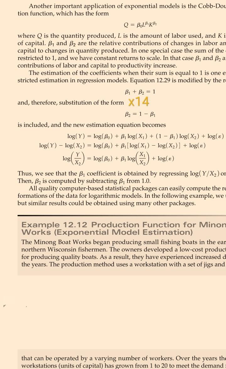 Solved Another important application of exponential models | Chegg.com