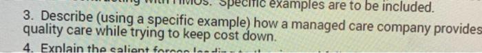 Solved Specific examples are to be included. 3. Describe | Chegg.com