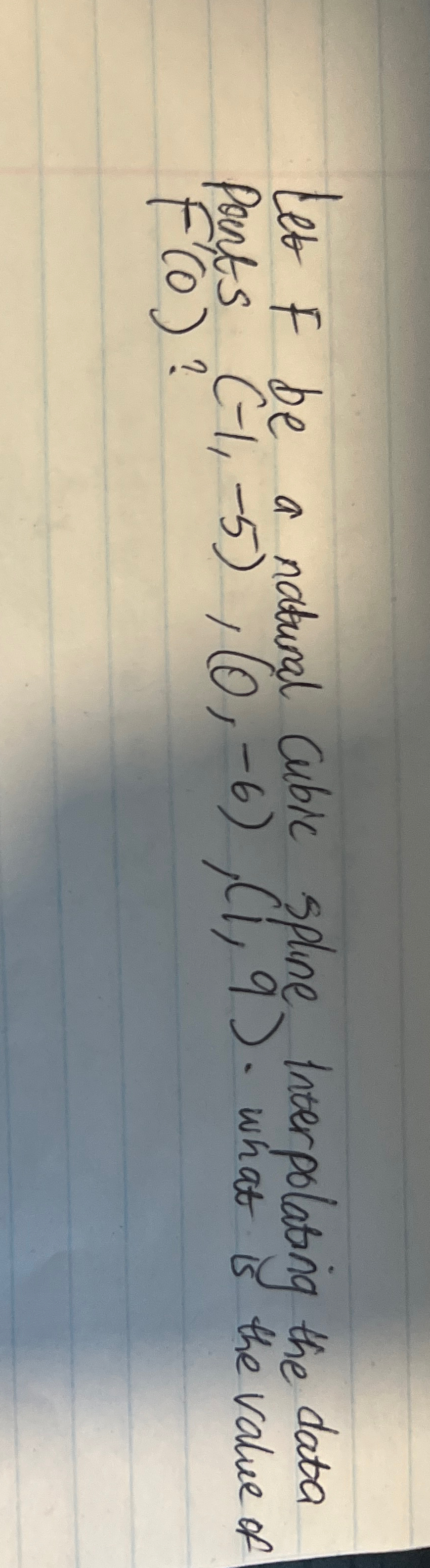 Solved Let F ﻿be a natural cublc spline interpolating the | Chegg.com