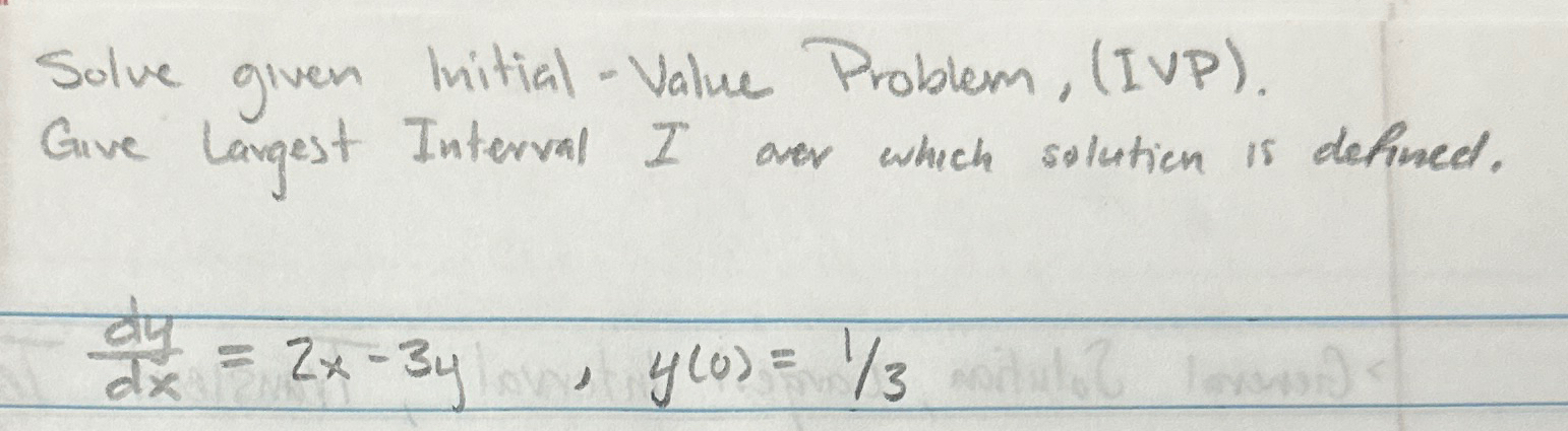 Solved Solve given Initial-Value Problem, (IVP). ﻿Give | Chegg.com