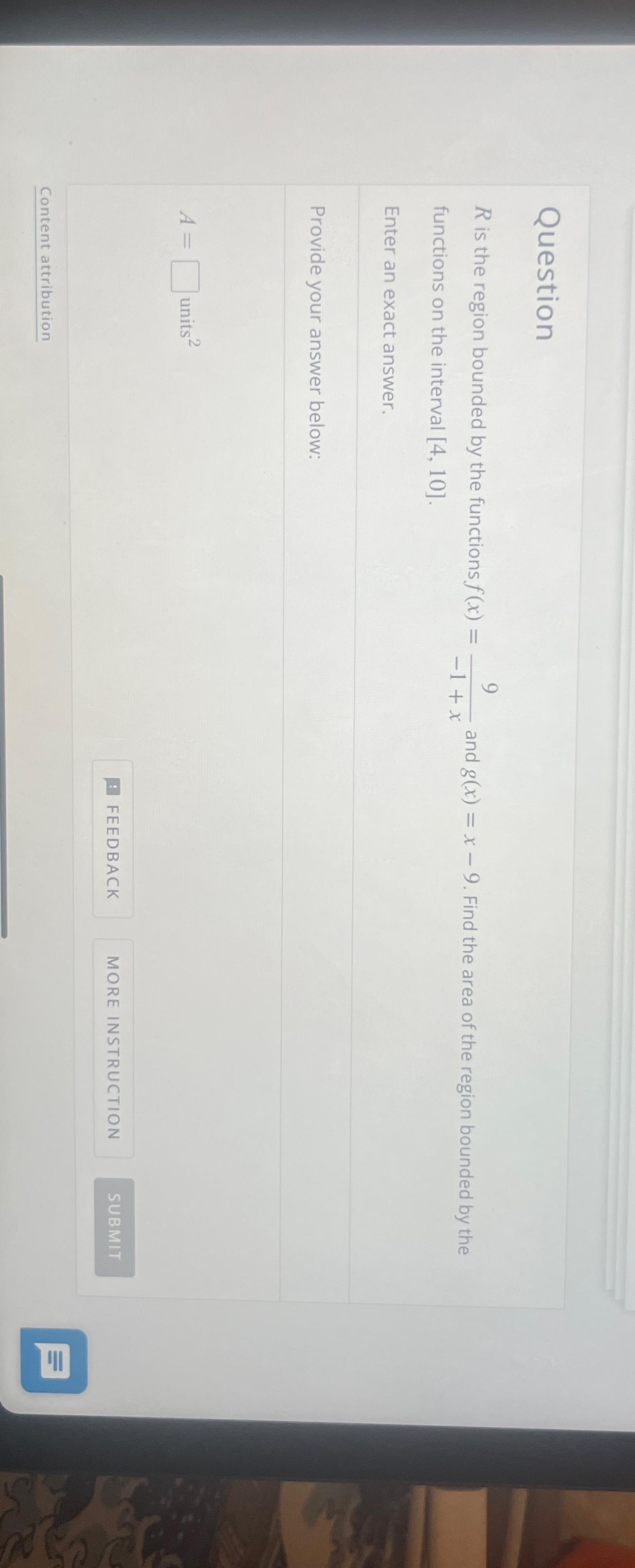 Solved QuestionR ﻿is the region bounded by the functions | Chegg.com
