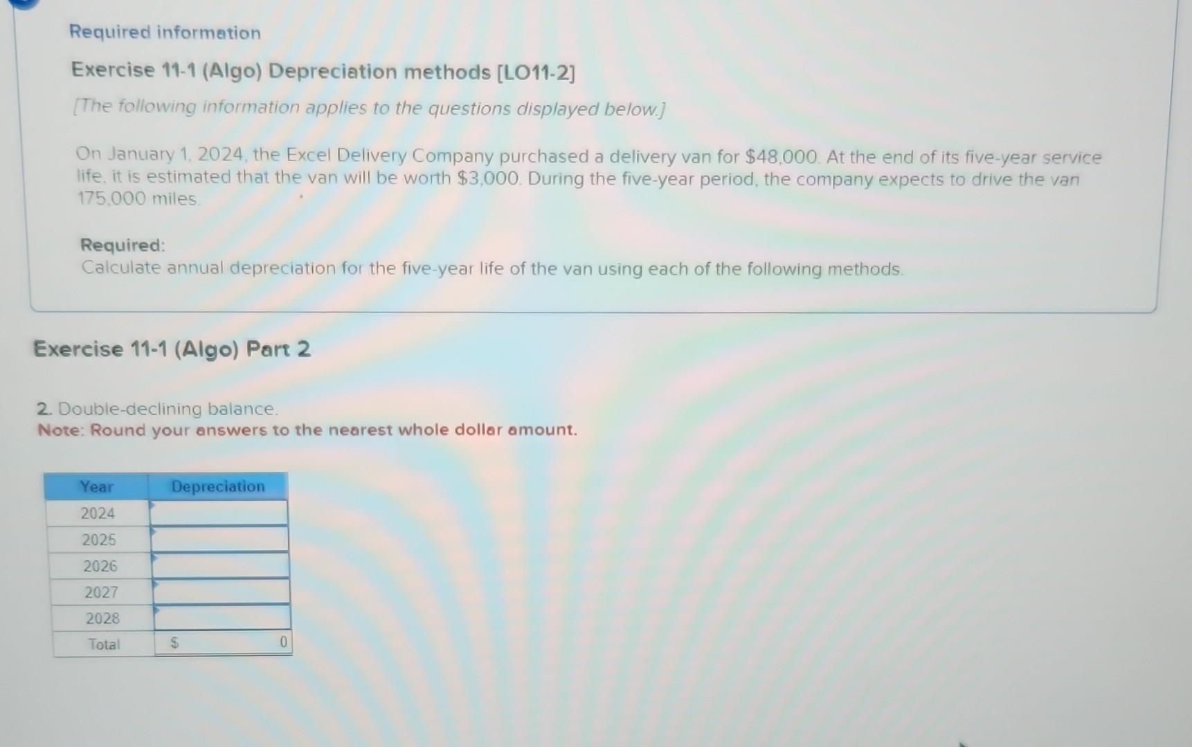 Solved Required information Exercise 11-1 (Algo) | Chegg.com