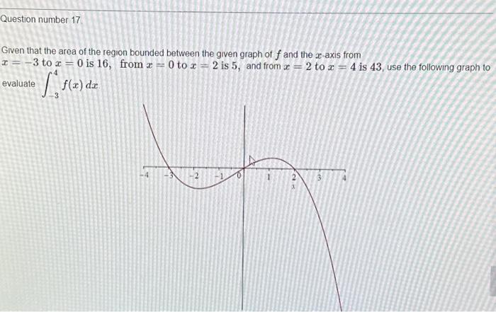 Solved Given that the area of the region bounded between the | Chegg.com