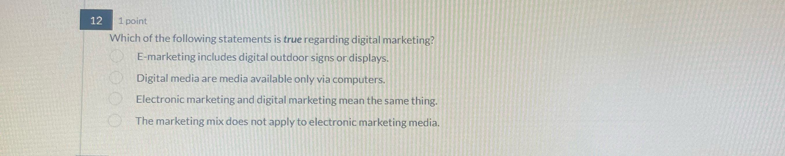 Solved 1 ﻿pointWhich of the following statements is true | Chegg.com