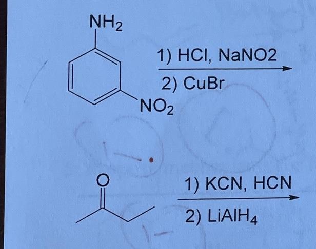 Solved 1) KCN,HCN 2) LiAlH4 | Chegg.com