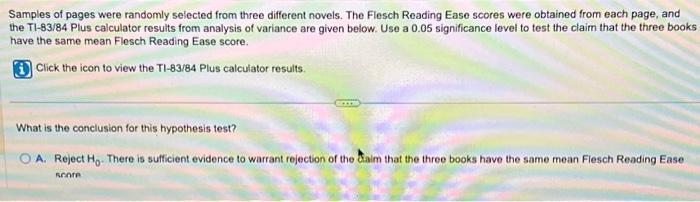 Solved Samples of pages were randomly selected from three | Chegg.com