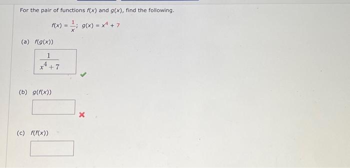 Solved For the pair of functions f(x) and g(x), find | Chegg.com