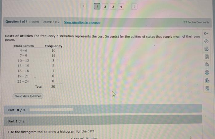 Solved Costs of Utilities The frequency distribution | Chegg.com
