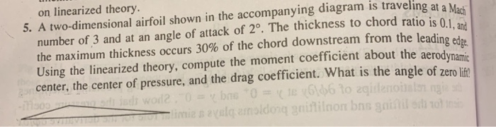 on linearized theory. 5. A two-dimensional airfoil | Chegg.com