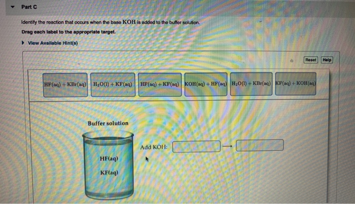 Solved Part A Which set of compounds would form a buffer in | Chegg.com