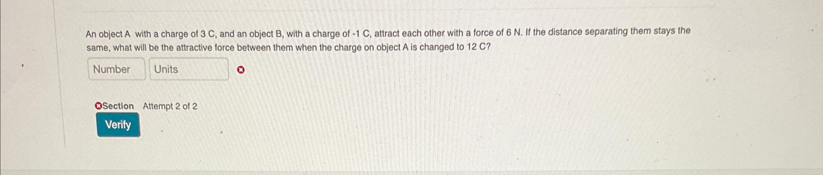 Solved An object A with a charge of 3C, ﻿and an object B, | Chegg.com