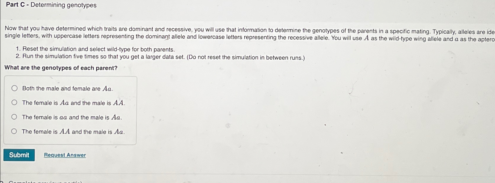 Solved Part C - Determining genotypesNow that you have | Chegg.com Solved Part C - Determining genotypesNow that you have | Chegg.com