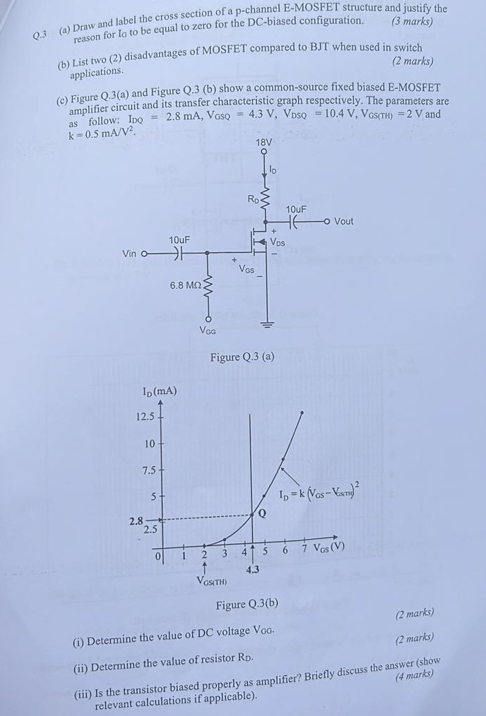 Solved Q. 3 (a) ﻿Draw and label the cross section of a | Chegg.com