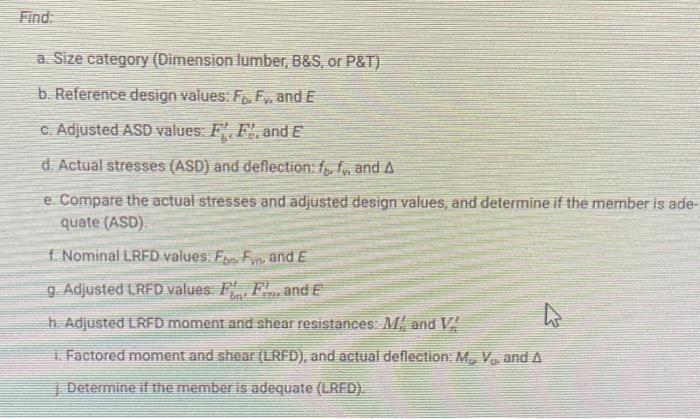 Solved Ind: a. Size category (Dimension lumber, B\&S, or | Chegg.com