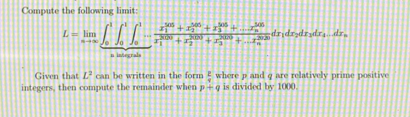Solved Compute the following limit: Image below Given that | Chegg.com