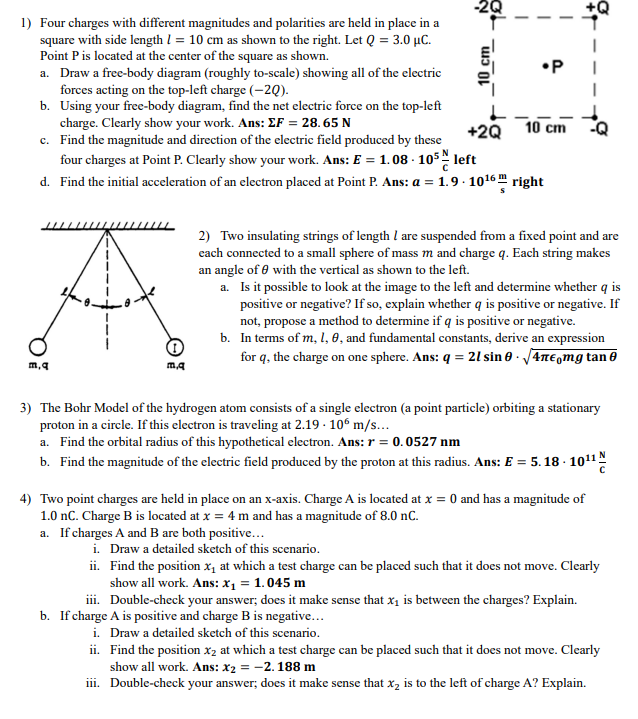 Solved AP Physics C Electrostatics. Please answer with | Chegg.com