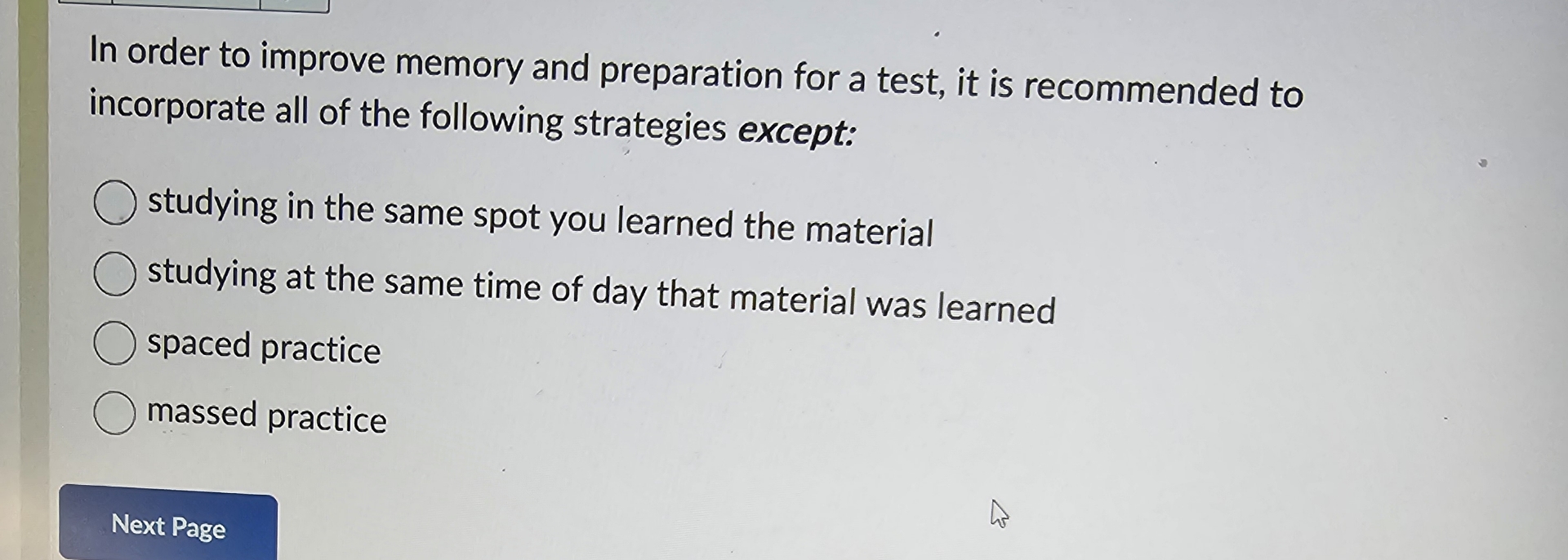 Solved In order to improve memory and preparation for a | Chegg.com