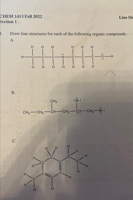 Solved Draw line structures for each of the following | Chegg.com