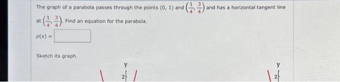 Solved The graph of a parabola passes through the points (0, | Chegg.com