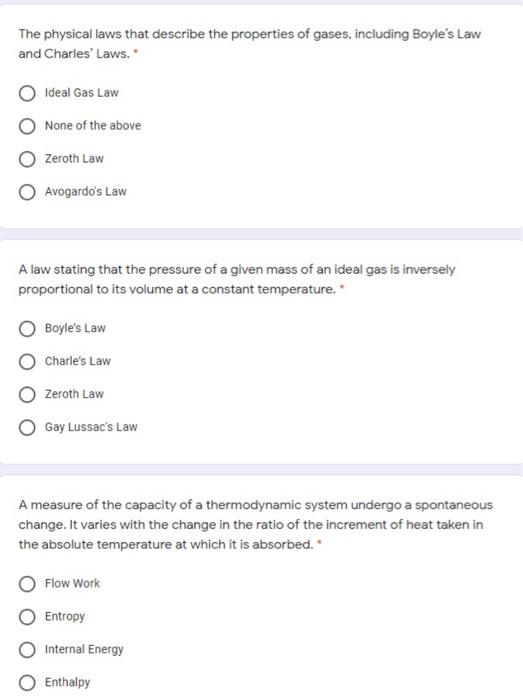 Solved The physical laws that describe the properties of | Chegg.com