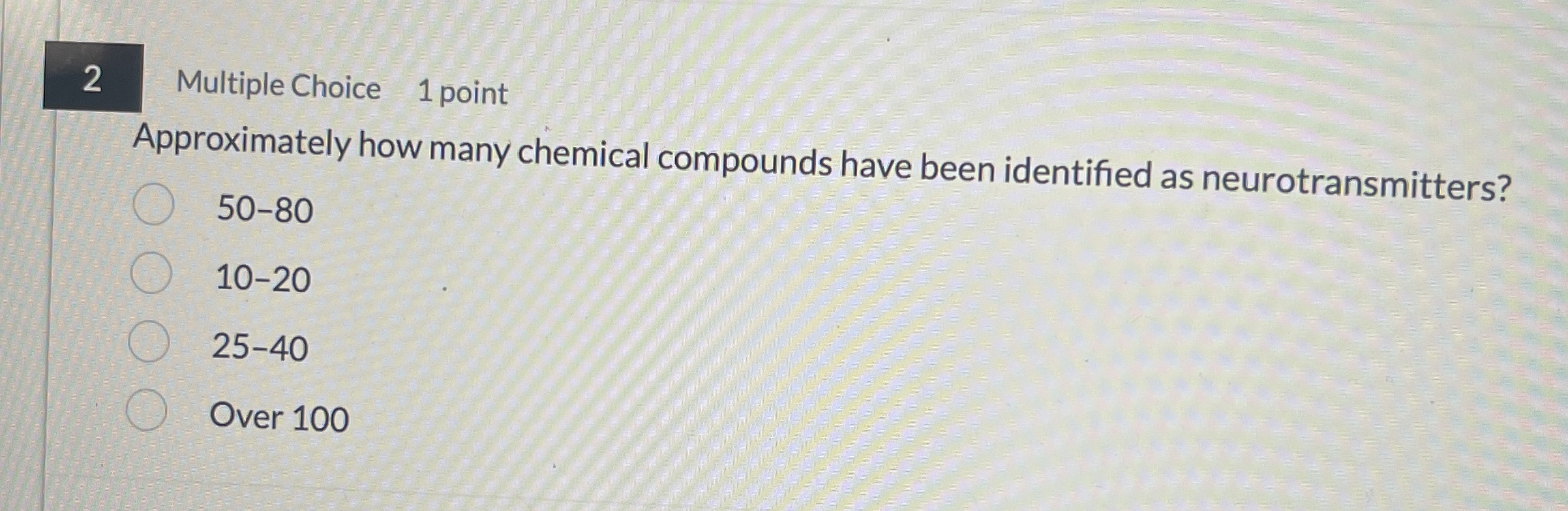 Solved 2Multiple Choice1 ﻿pointApproximately how many | Chegg.com