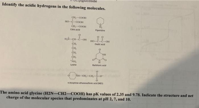 Solved Identify the acidic hydrogens in the following | Chegg.com