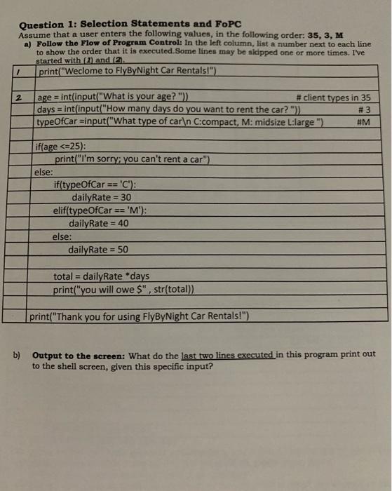 Solved Question 1: Selection Statements and FoPC Assume that | Chegg.com