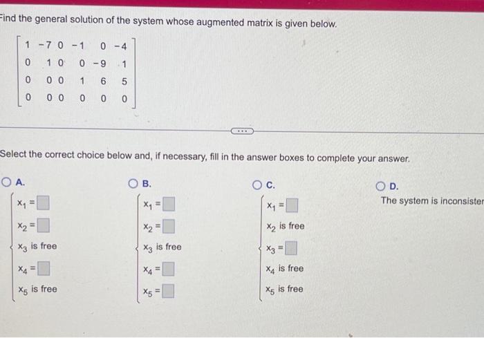 Solved Find the general solution of the system whose | Chegg.com