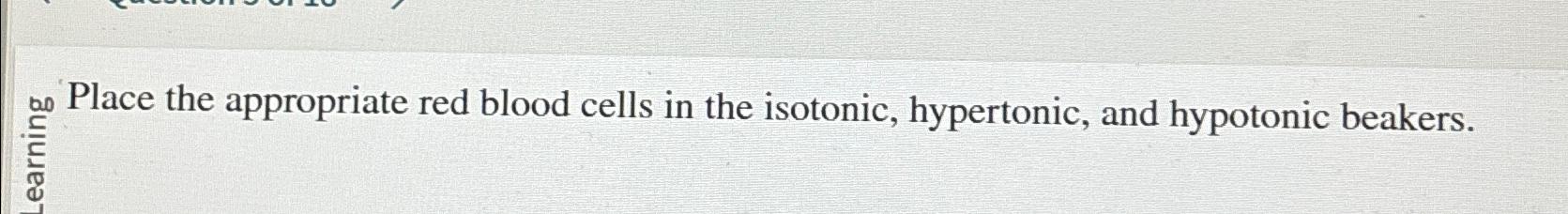 Solved Place the appropriate red blood cells in the | Chegg.com