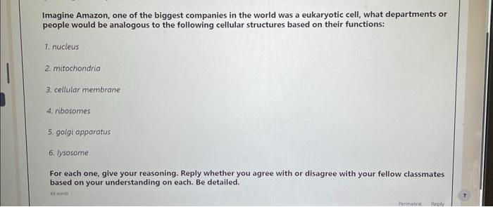 Solved Imagine Amazon, one of the biggest companies in the | Chegg.com