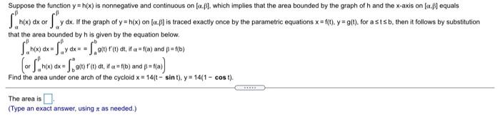 Solved h(x) dx or Suppose the function y=h(x) is nonnegative | Chegg.com