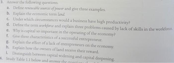 Solved 3. Answer the following questions. a. Define | Chegg.com