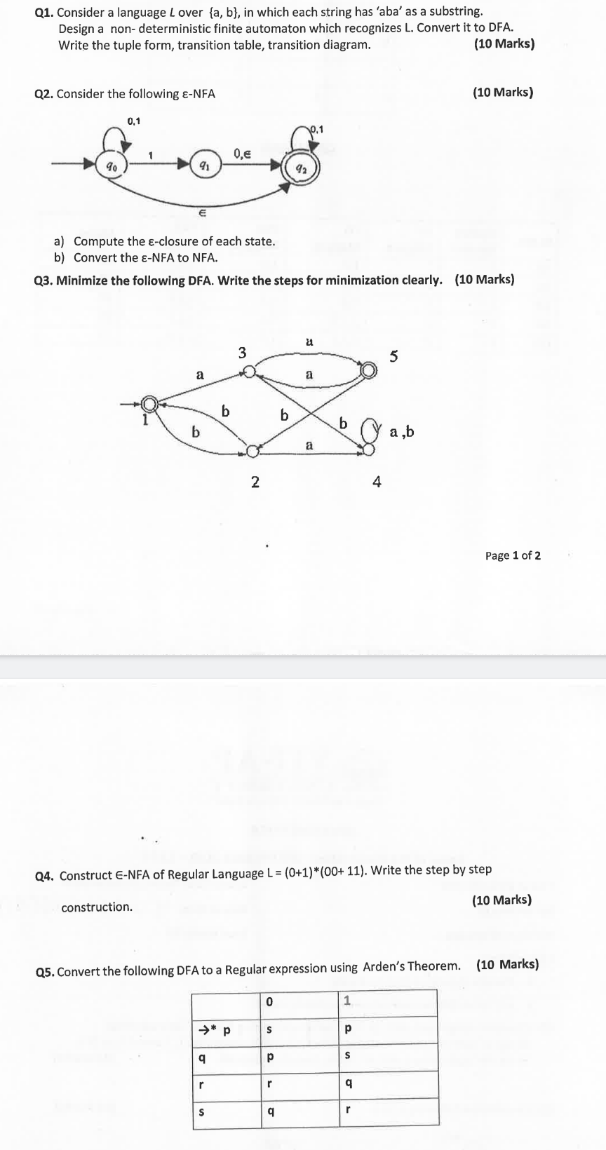 Solved Subject: Theory of computation please send all | Chegg.com