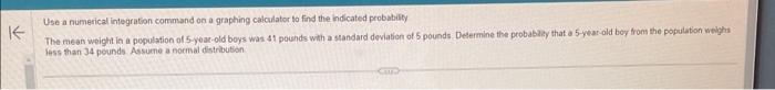 Solved Use a numerical integration command on a graphing | Chegg.com