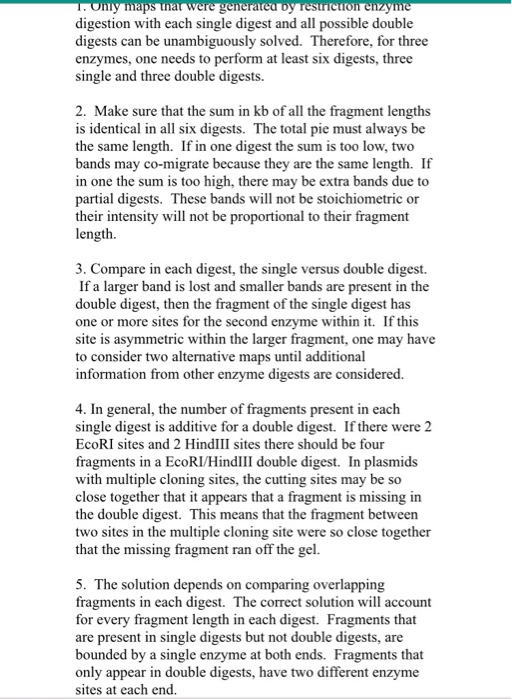 Solved 1. Only maps that were generated by restriction | Chegg.com