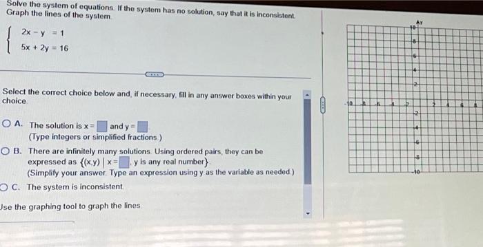 Solved Solve the system of equations. If the system has no | Chegg.com