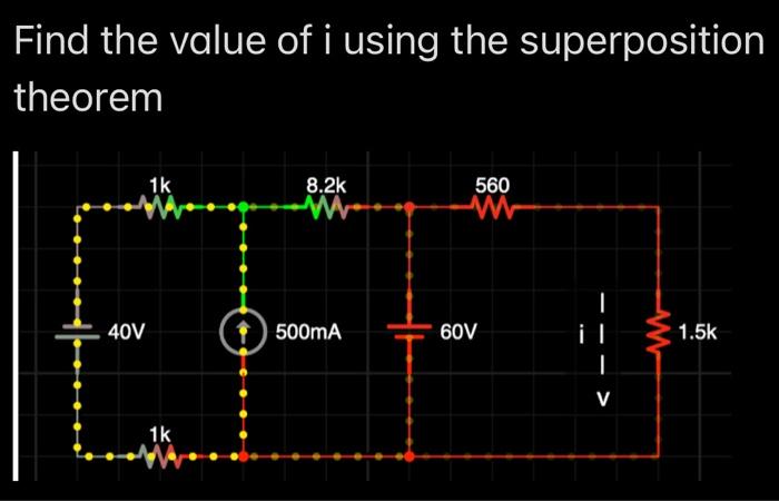 Solved Find the value of i using the superposition | Chegg.com