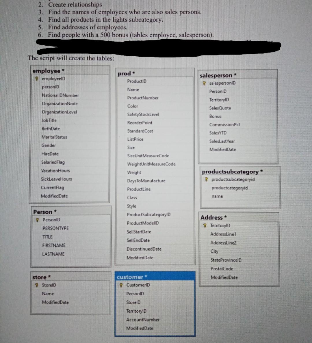 Solved 2. Create relationships 3. Find the names of | Chegg.com