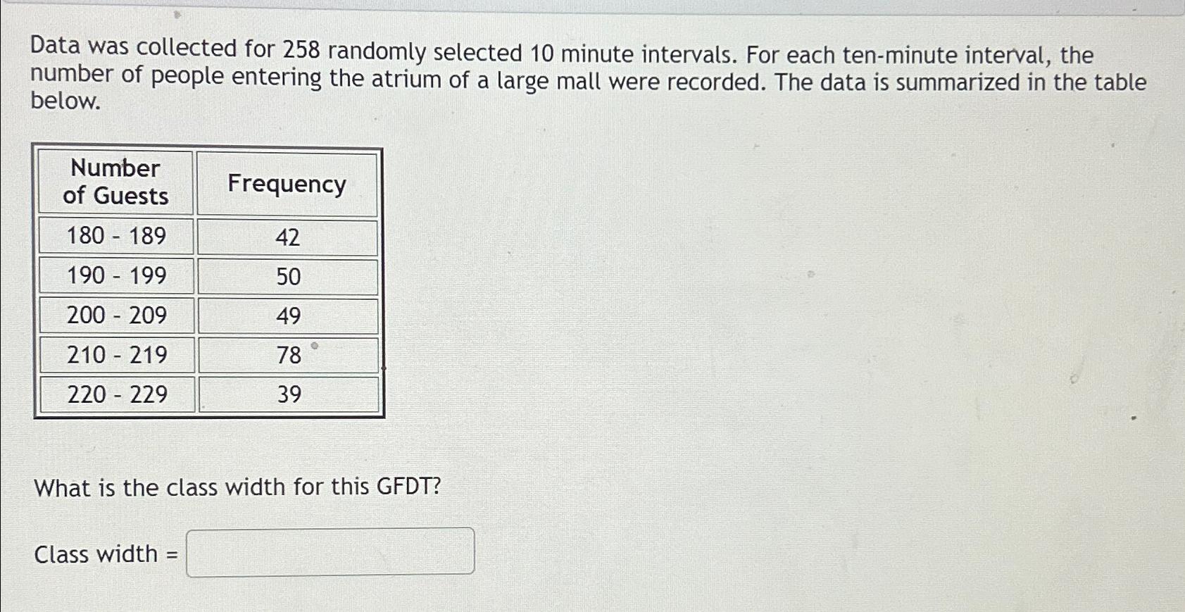 Solved Data was collected for 258 ﻿randomly selected 10 | Chegg.com
